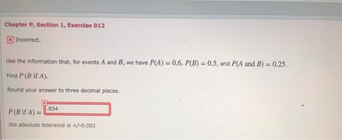Solved Chapter P, Section 1, Exercise 012 3 Incorrect Use | Chegg.com