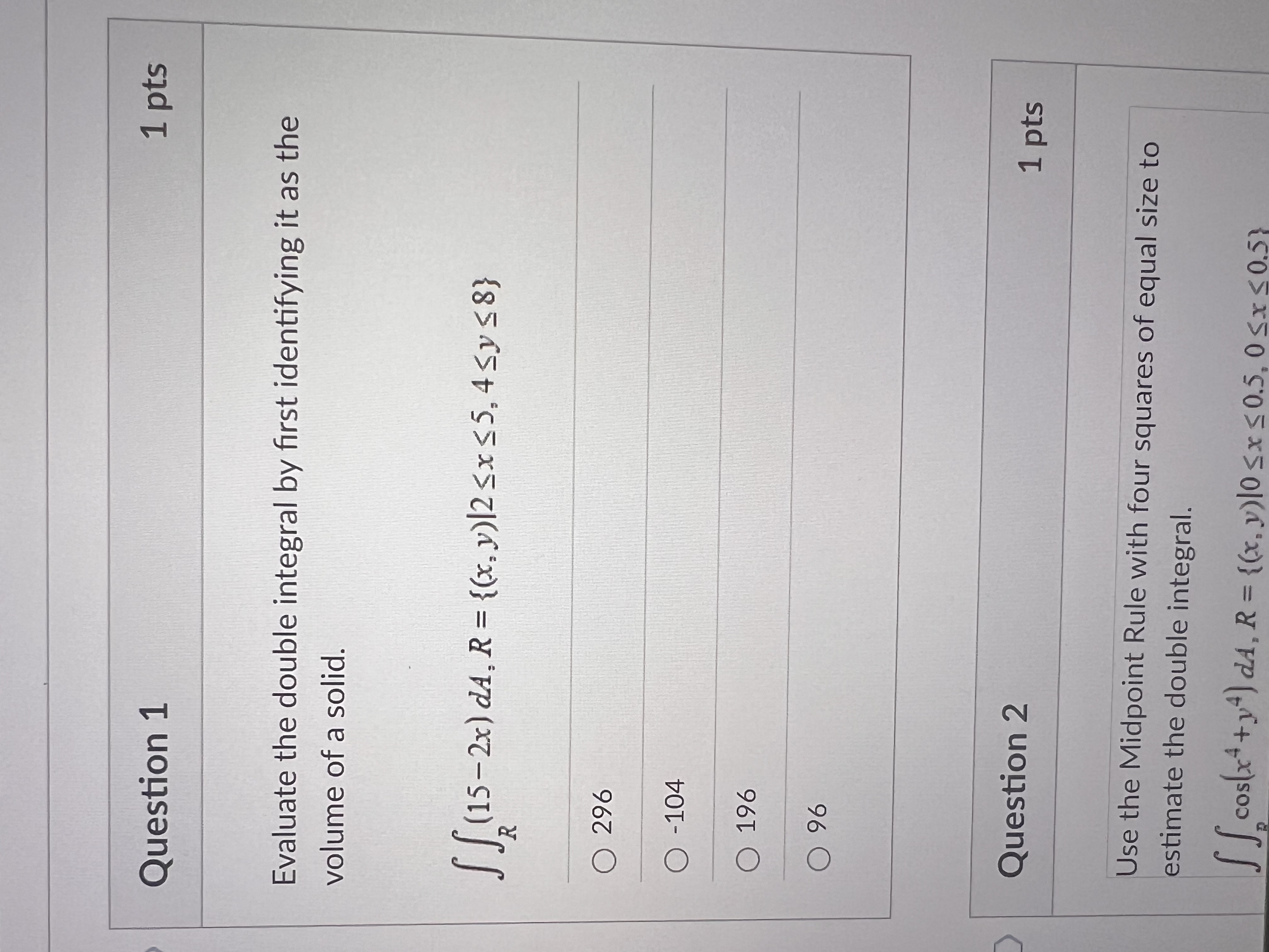 Solved Evaluate the double integral by first identifying it | Chegg.com