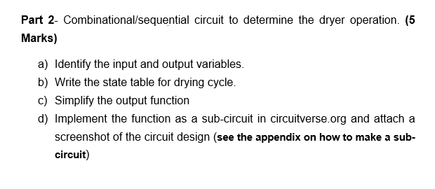 Solved Part 2- Combinational/sequential circuit to | Chegg.com