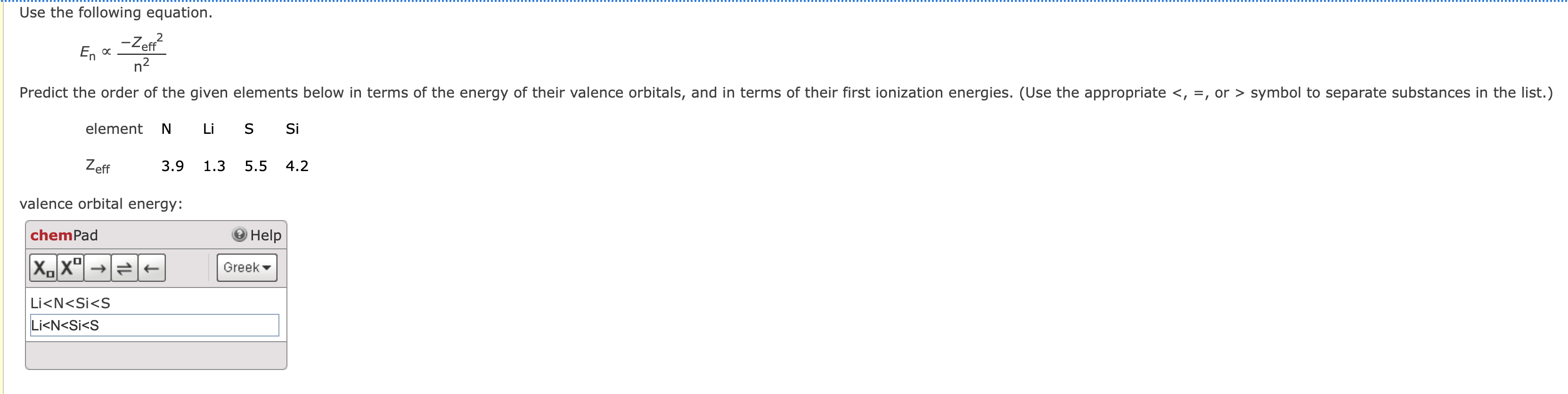 Solved Use the following equation. -Zeff? n2 En a Predict | Chegg.com