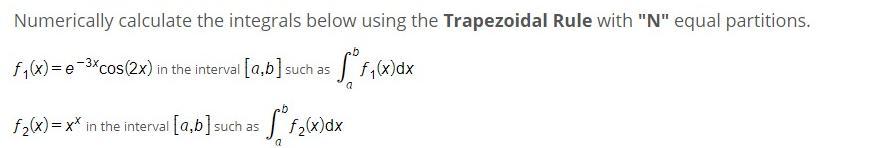 Solved Numerically calculate the integrals below using the | Chegg.com