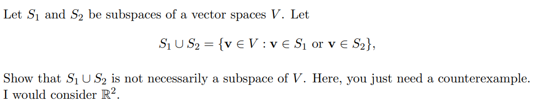 Solved Let Sį and S2 be subspaces of a vector spaces V. Let | Chegg.com