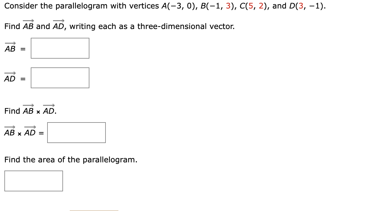 Solved Consider the parallelogram with vertices | Chegg.com