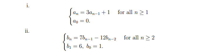 Solved Below two recurrence relations are given. First | Chegg.com