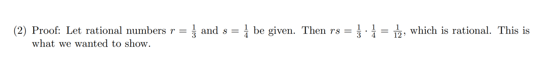 Solved (2) Proof: Let rational numbers r = } and s = À be | Chegg.com