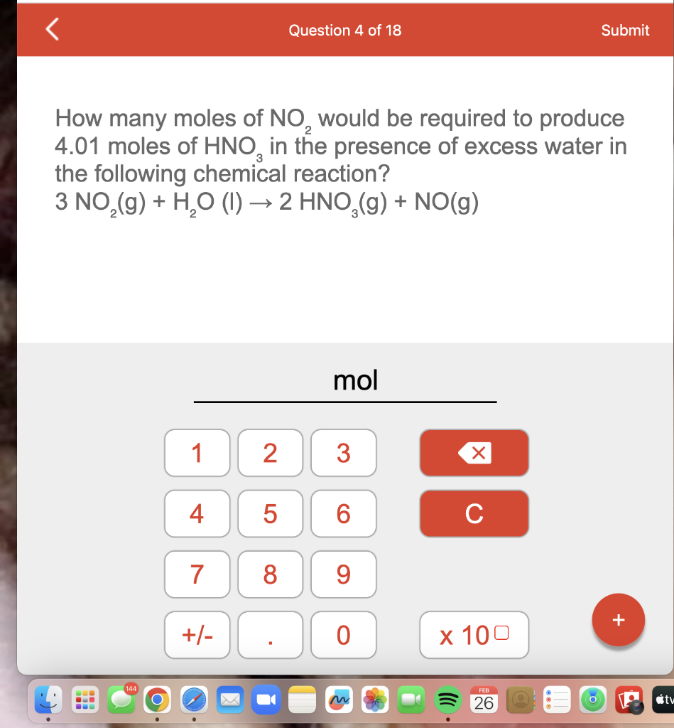 Solved How many moles of NO2 would be required to produce | Chegg.com