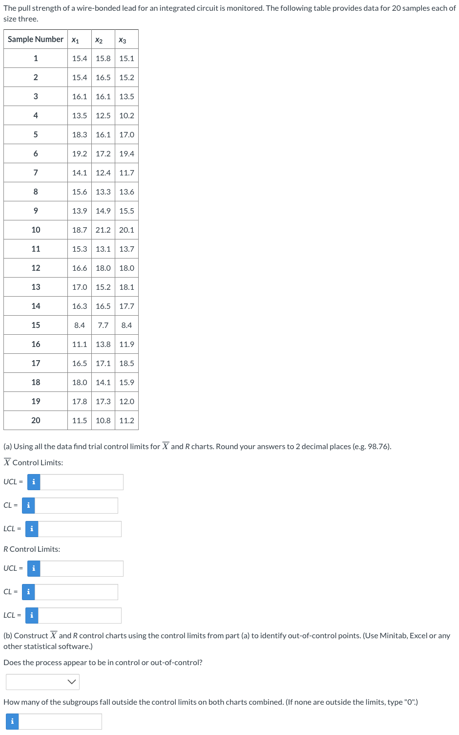 Solved The pull strength of a wire-bonded lead for an | Chegg.com