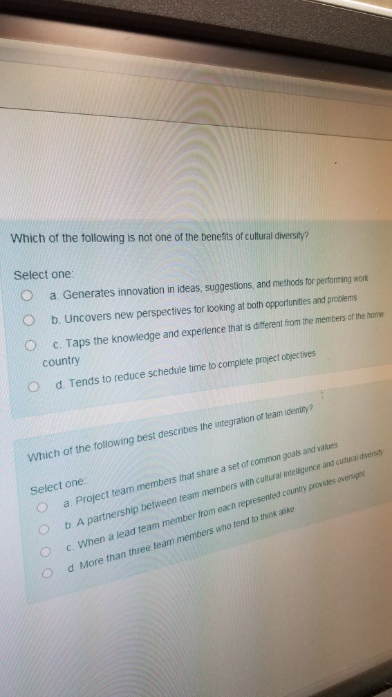 Solved Which of the following is not one of the benefits of | Chegg.com