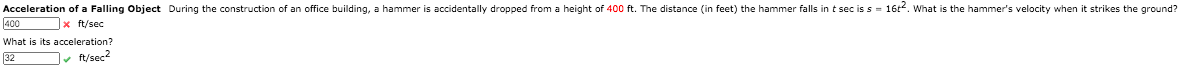 Solved Acceleration Of A Falling Object During The