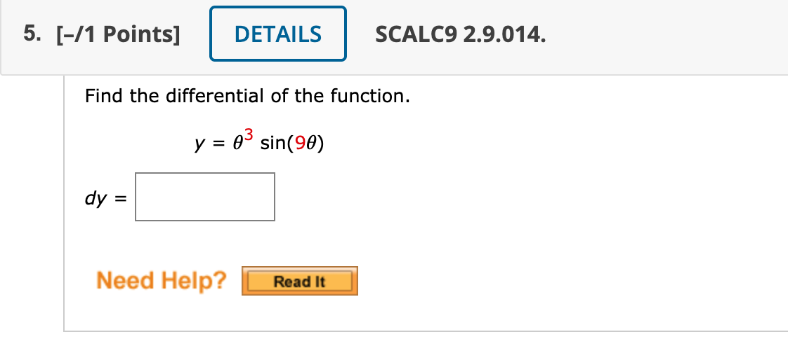 Solved 5. (-/1 Points] DETAILS SCALC9 2.9.014. Find the | Chegg.com