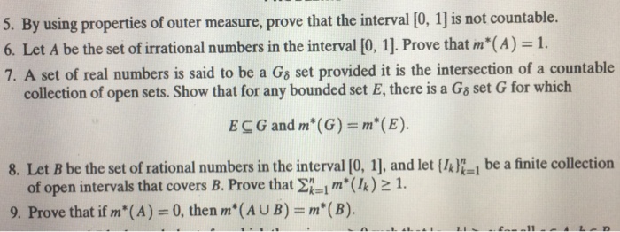 Solved By using properties of outer measure, prove that the | Chegg.com