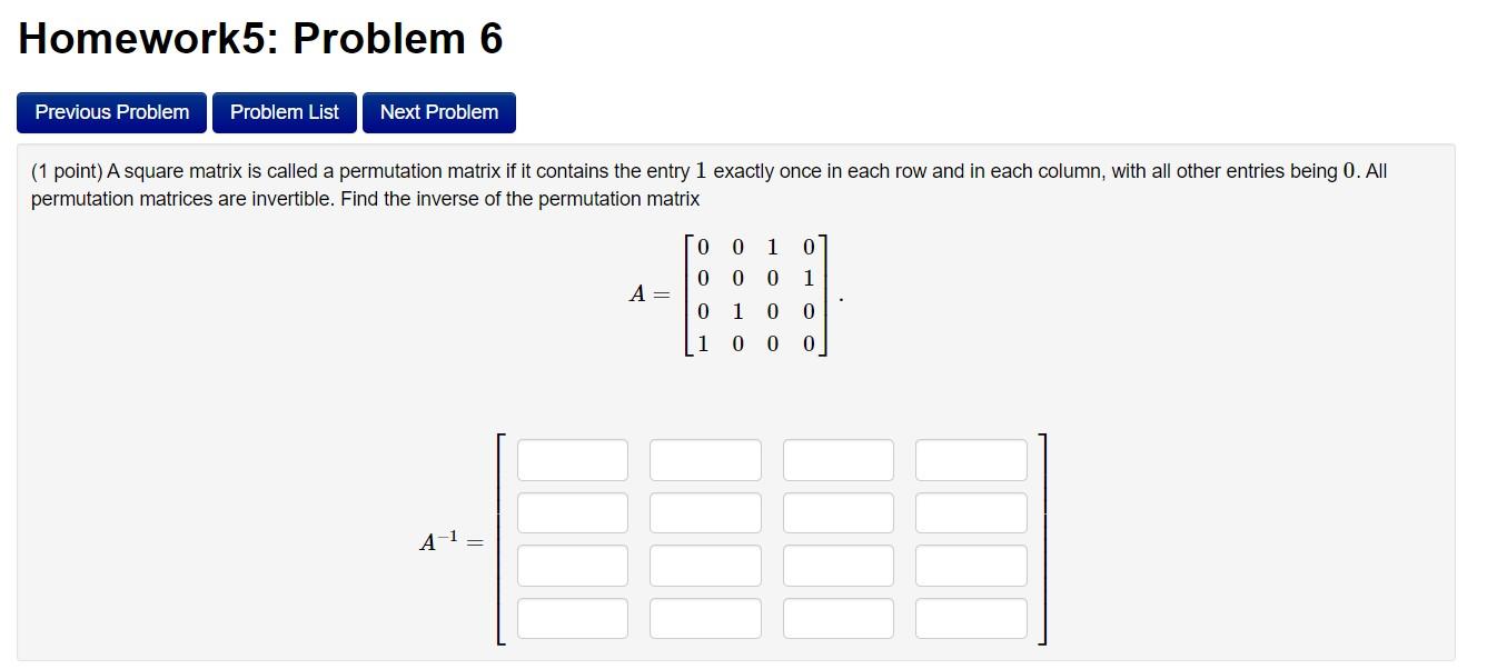 Solved Homework5: Problem 6 Previous Problem Problem List | Chegg.com