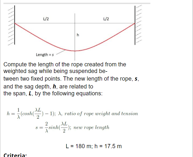 Solved 1/2 5 1/2 h Length = 5 Compute the length of the rope | Chegg.com