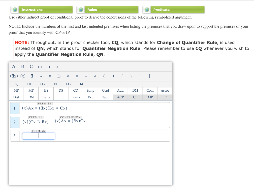 Solved Instructions Rules Predicate Use either indirect | Chegg.com
