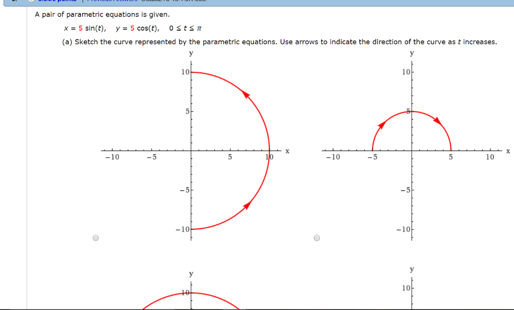 Solved A pair of parametric equations is given (a) Sketch | Chegg.com