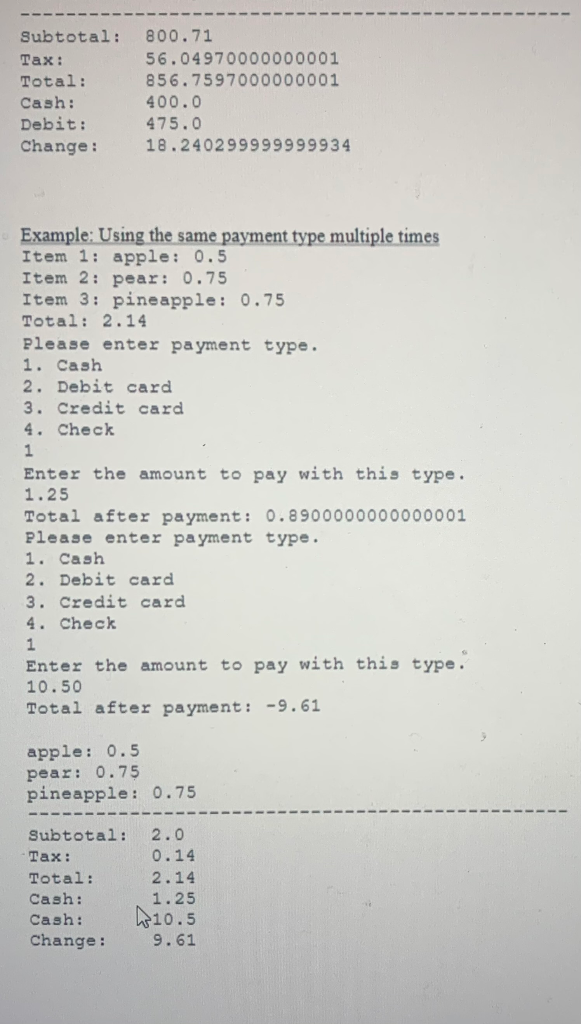 The cash register program will have items. For each | Chegg.com