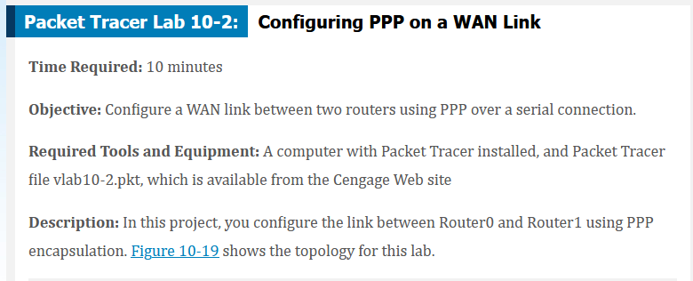 Configuring PPP on a WAN Link Time Required: 10 | Chegg.com