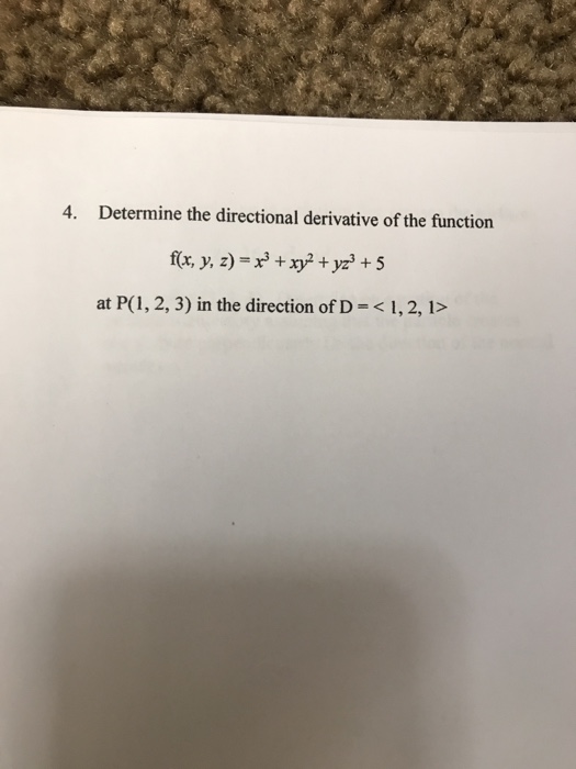 Solved Determine The Directional Derivative Of The Functi