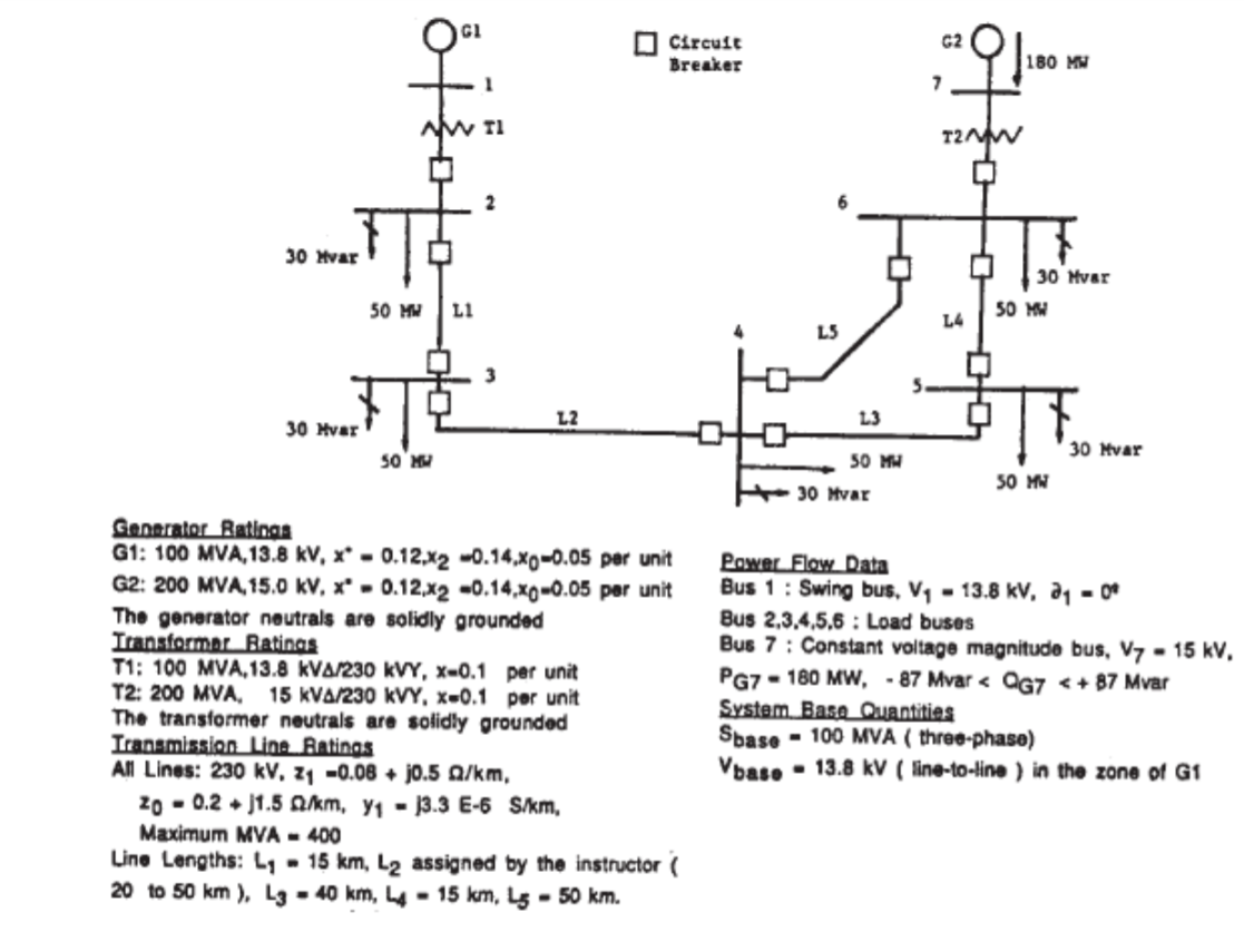 Solved L2 = 40 km. I need the line flows (MW and MVAR) at | Chegg.com