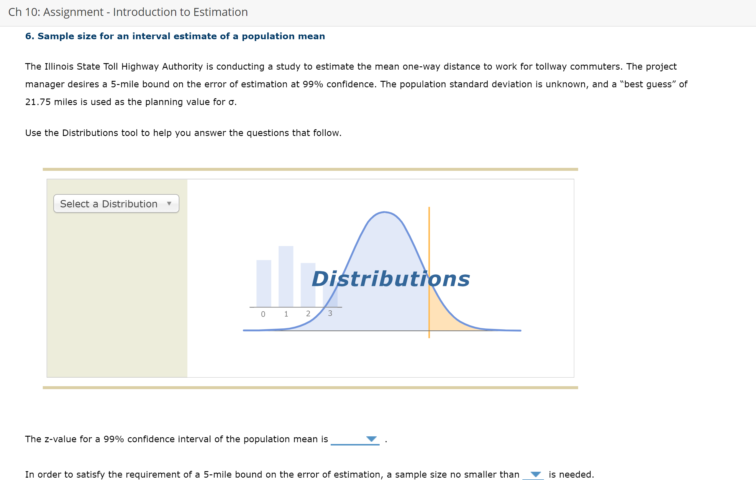 Solved Ch 10: Assignment - Introduction to Estimation 6. | Chegg.com