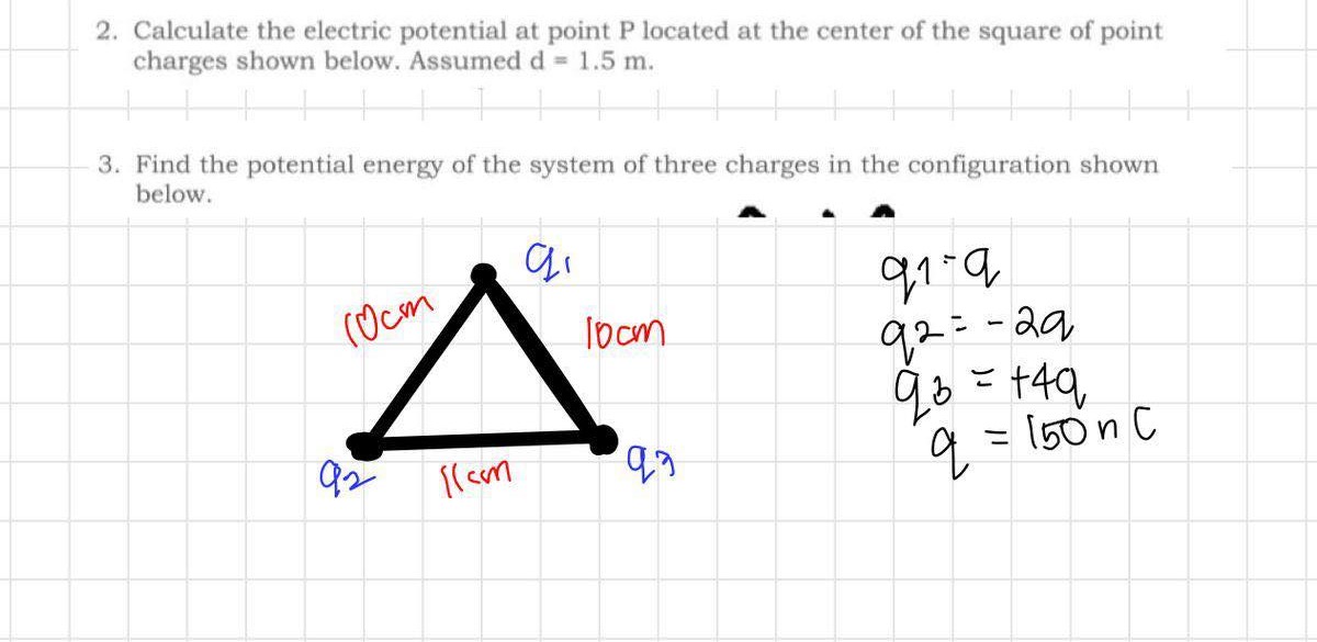 Solved 2. Calculate the electric potential at point P | Chegg.com