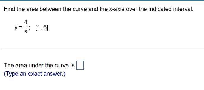 Solved Find the area between the curve and the x-axis over | Chegg.com