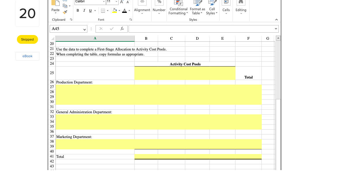 Solved 20 Skipped eBook % B 19 Paste Alignment Number | Chegg.com