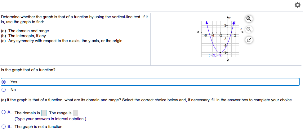 Solved Determine whether the graph is that of a function by | Chegg.com
