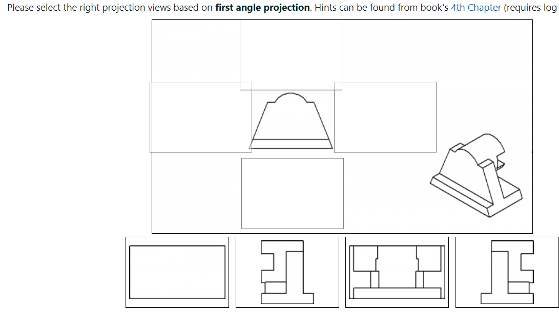 Solved Please select the right projection views based on | Chegg.com