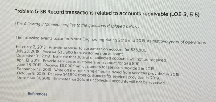 Solved Problem 5-3B Record transactions related to accounts | Chegg.com