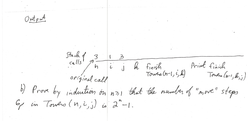 disk on another peg. n == 1 on ② Consider the | Chegg.com