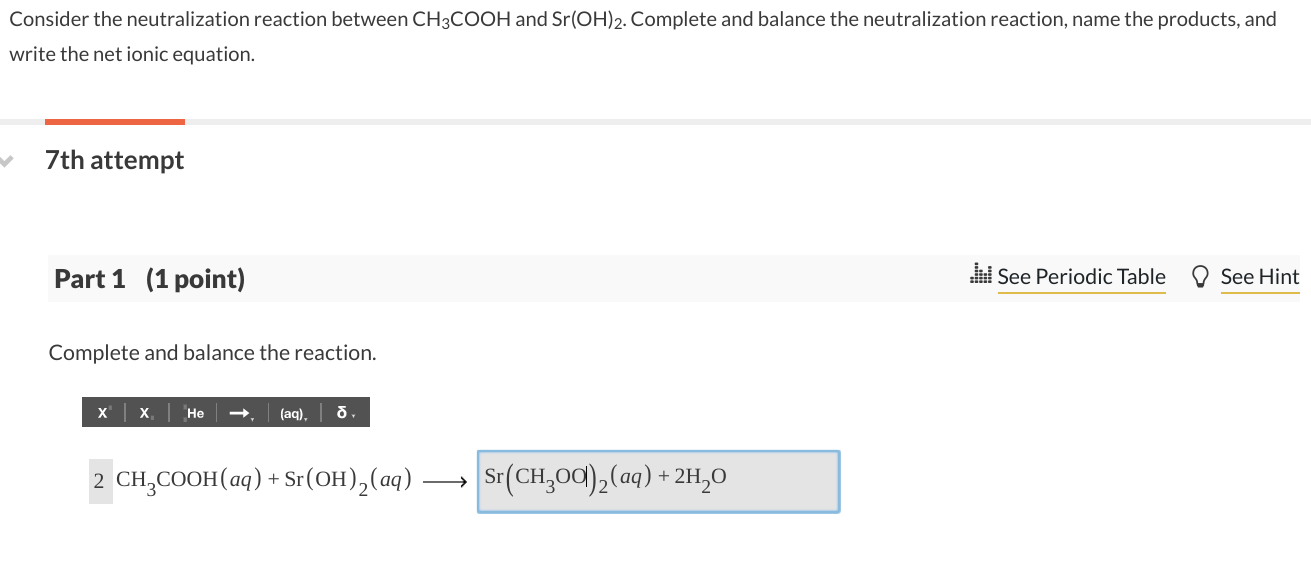 Solved Consider the neutralization reaction between CH3COOH | Chegg.com