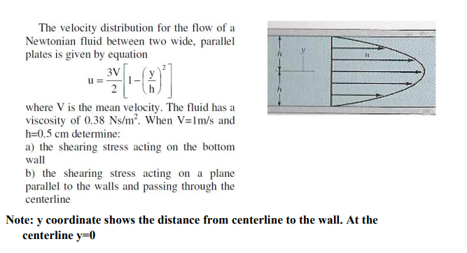 Solved The velocity distribution for the flow of a Newtonian | Chegg.com