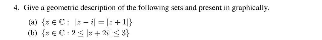 Solved 4. Give a geometric description of the following sets | Chegg.com