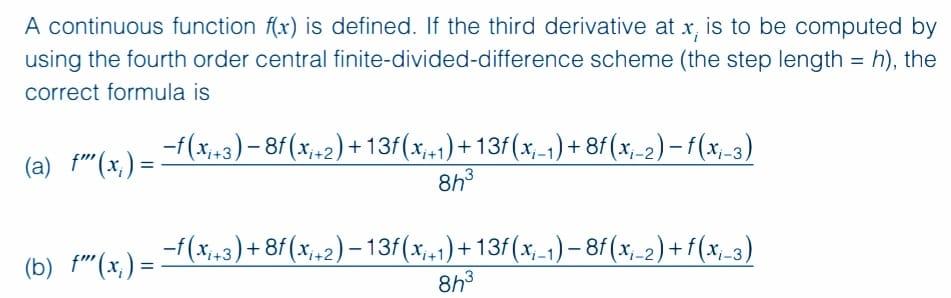 Solved A continuous function f(x) is defined. If the third | Chegg.com