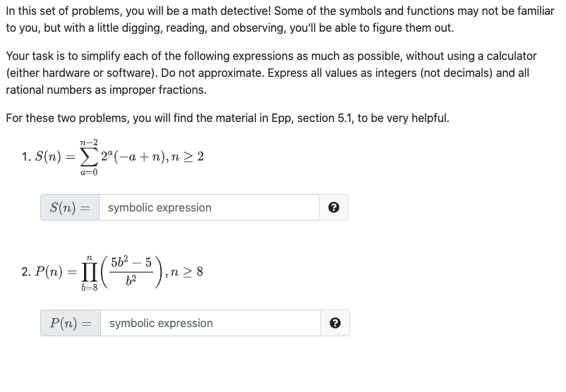 Solved In this set of problems, you will be a math | Chegg.com