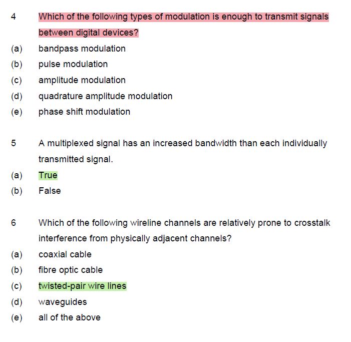 Solved 4 ﻿Which of the following types of modulation is | Chegg.com