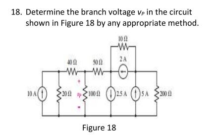 Solved Determine the branch voltage vP in the circuit shown | Chegg.com