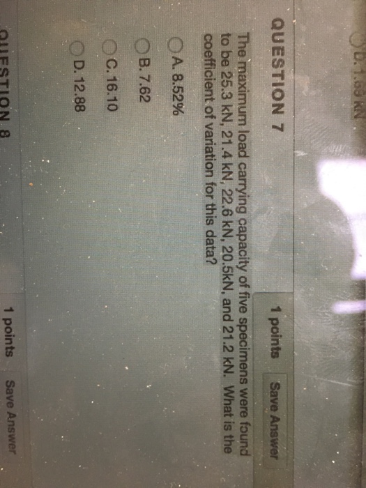Solved QUESTION 7 1 points Save Answer The maximum load | Chegg.com Solved QUESTION 7 1 points Save Answer The maximum load | Chegg.com