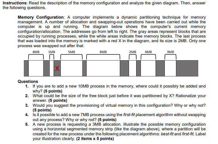 Instructions Read The Description Of The Memory