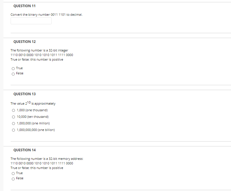 Solved QUESTION 11 Convert the binary number 0011 1101 to | Chegg.com
