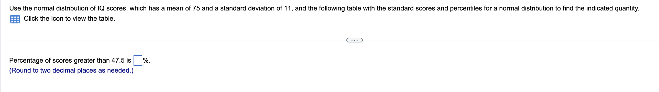 Solved Click the icon to view the table. Percentage of | Chegg.com