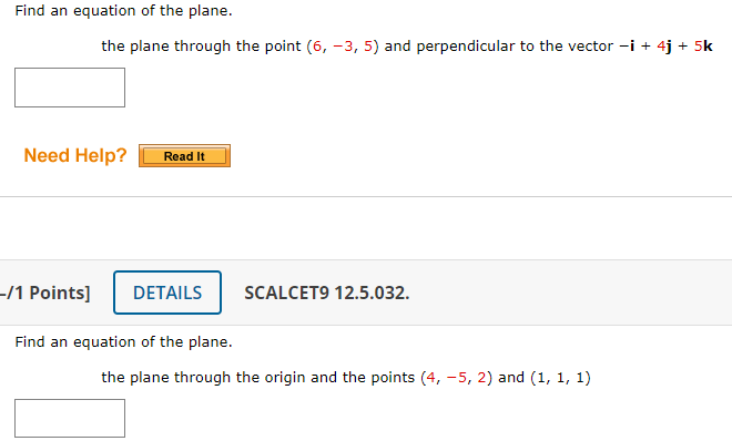 Solved Find an equation of the plane. the plane through the | Chegg.com