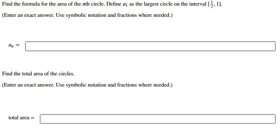 Solved Find the total area of the infinitely many circles on | Chegg.com