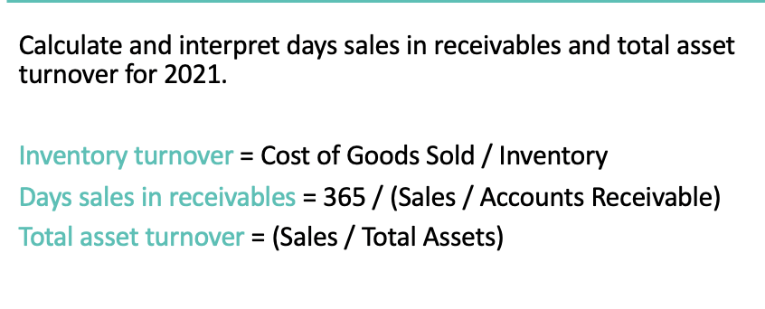 Calculate and interpret days sales in receivables and | Chegg.com