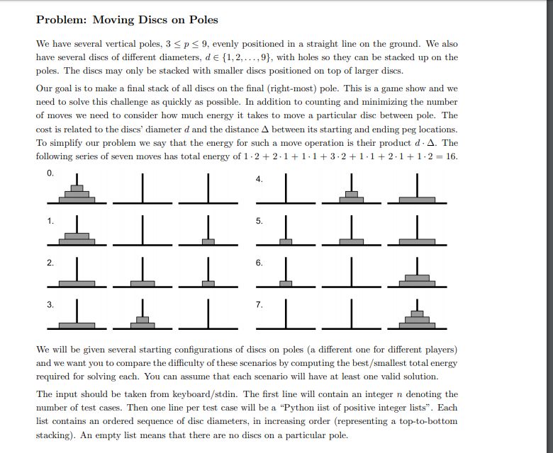 Problem: Moving Discs on Poles We have several | Chegg.com