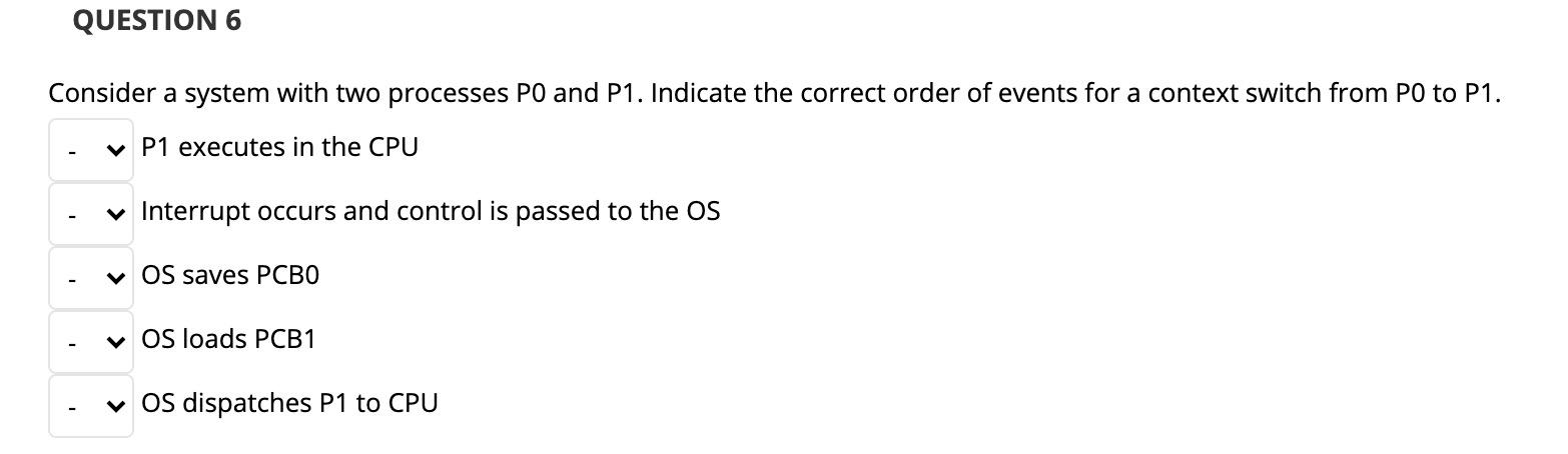 Solved QUESTION 6 Consider a system with two processes PO | Chegg.com