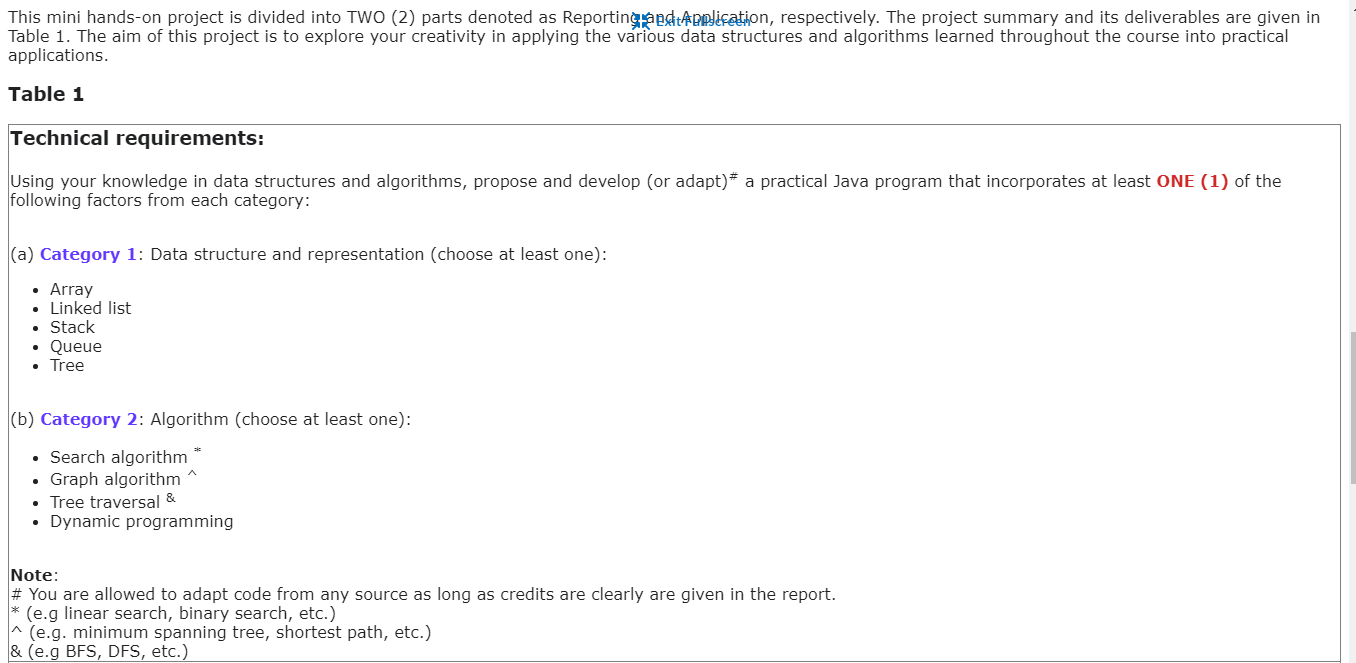 Solved This mini hands-on project is divided into TWO (2) | Chegg.com