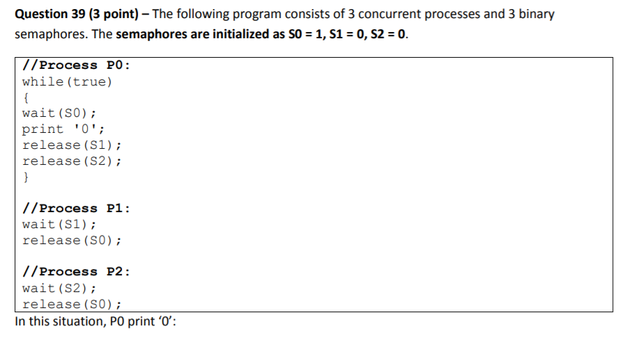 Solved Question 39 (3 point)- The following program consists | Chegg.com