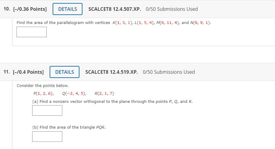 Solved 8. [-70.36 Points] DETAILS SCALCET8 12.4.019.0/50 | Chegg.com